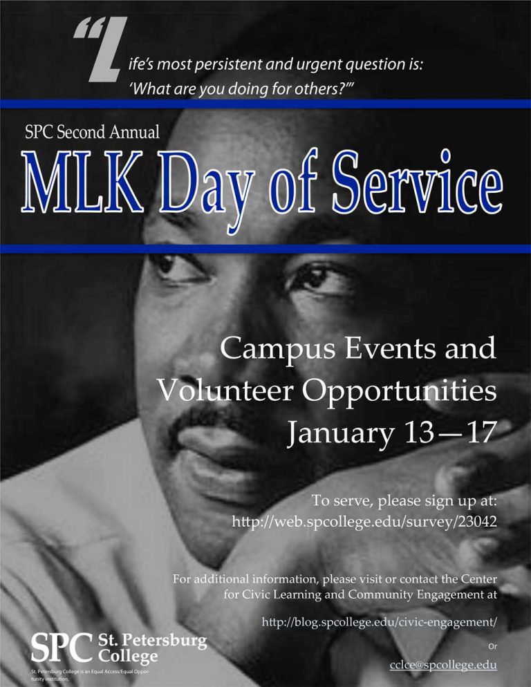SPC 2nd Annual MLK Day of Service! - Center for Civic Learning ...