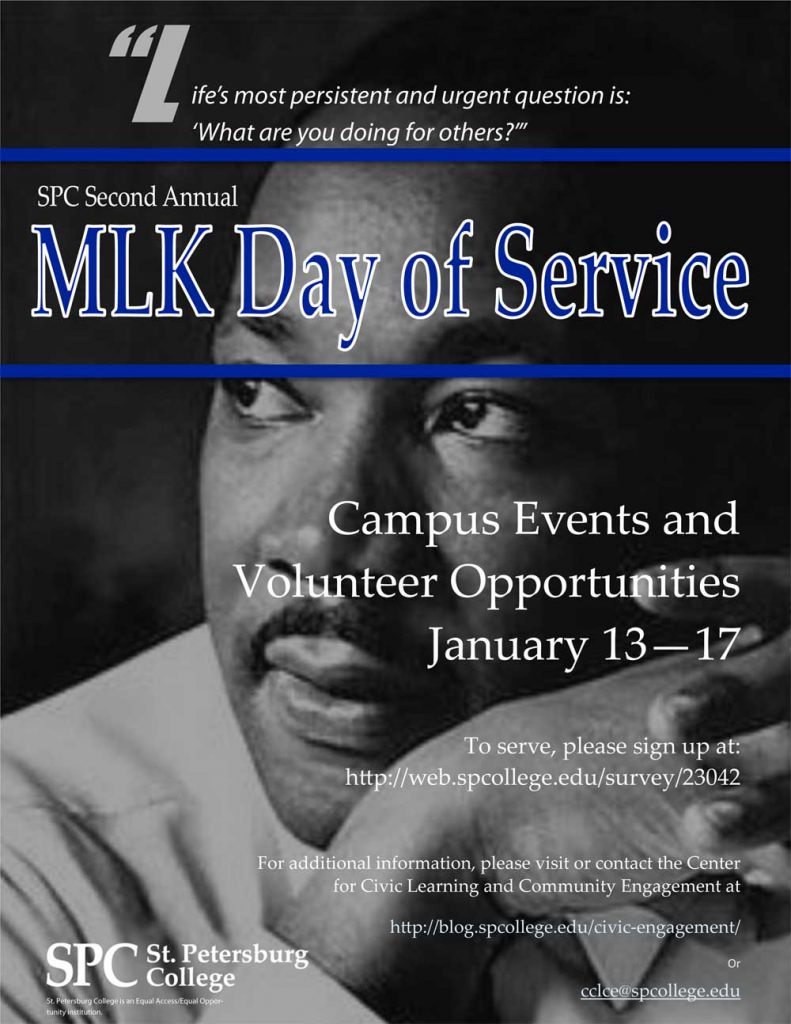 SPC 2nd Annual MLK Day of Service! - Center for Civic Learning ...
