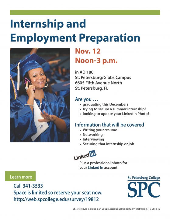 Flyer for Employment and Internship Workshop 11.12.2015 - Technology